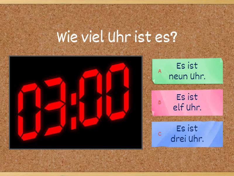 UHRZEITEN - Cuestionario