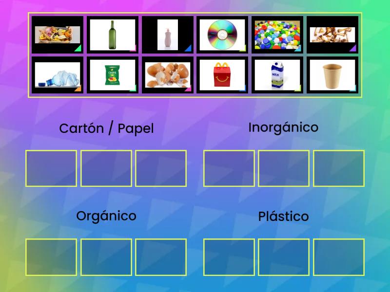 Aprendamos a clasificar los desechos - Group sort