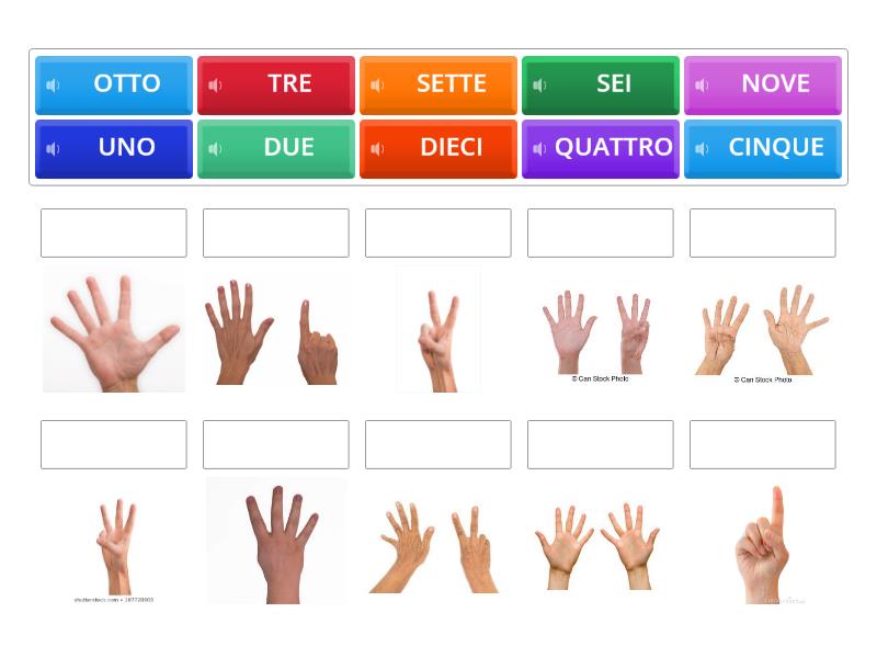 FACILE - ITALIANO - NUMERI E PAROLE - Match up