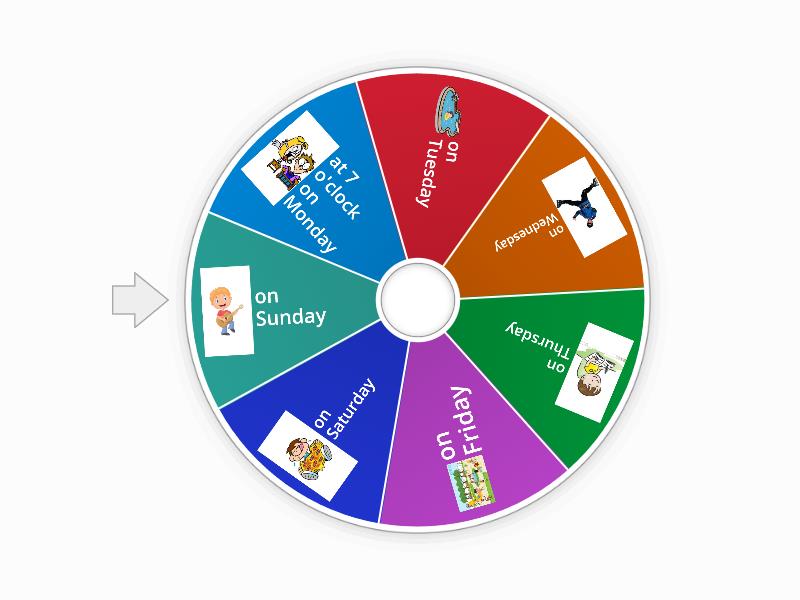 days of the week - Spin the wheel