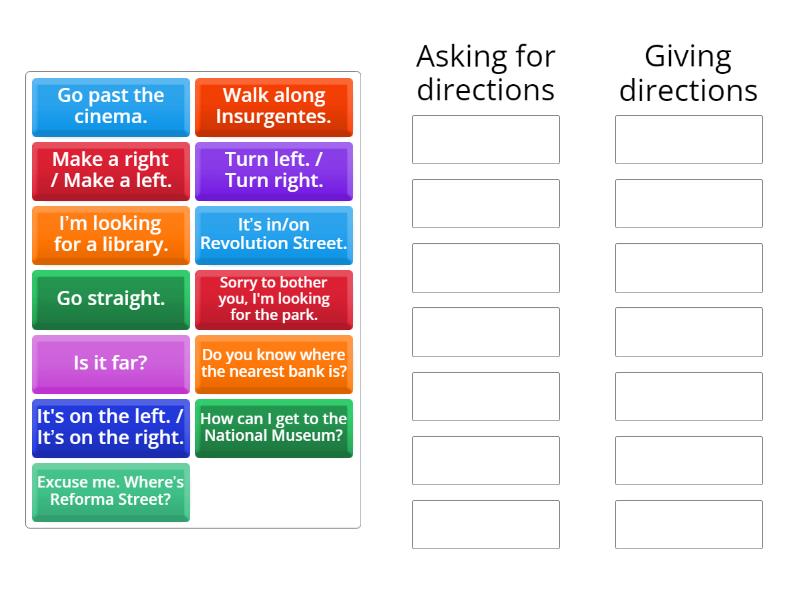 Directions - - Group sort