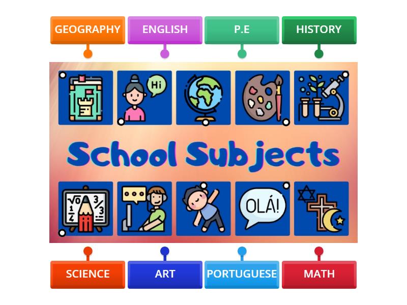 SCHOOL SUBJECTS MATCHING - Labelled diagram