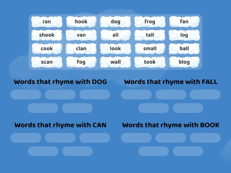 Rhyming Words Group Sort
