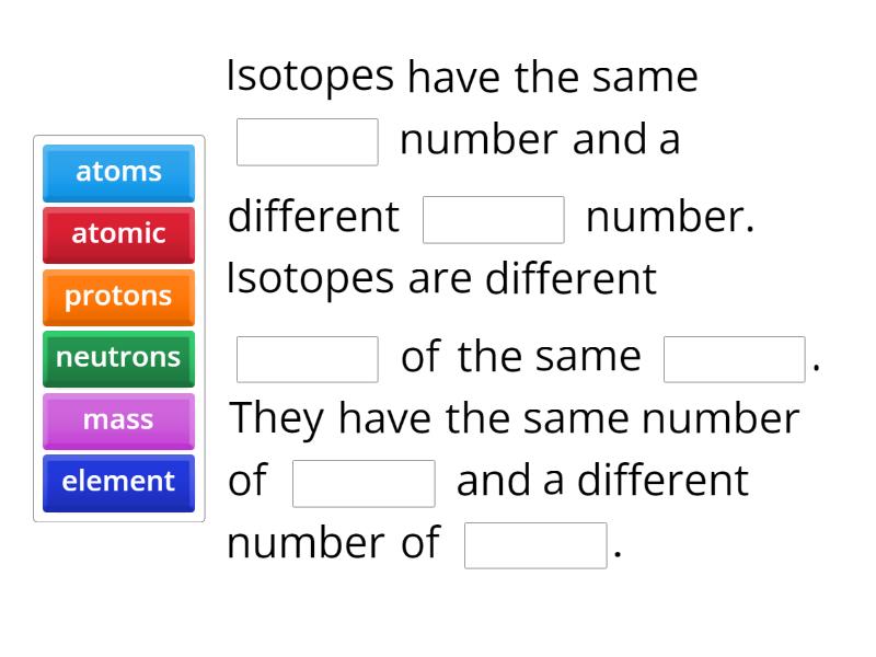 Isotopes definition - Complete the sentence