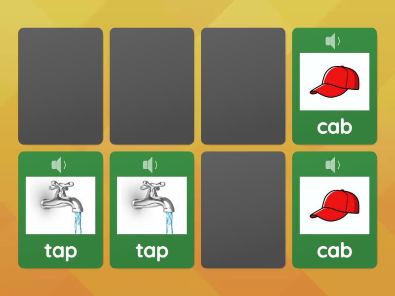 cvc words - Matching pairs