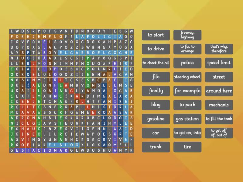 Senderos 2 - Leccion 5 Vocabulario - #1 - Wordsearch