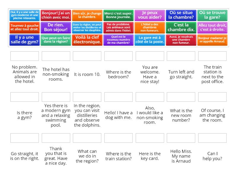 Role play understanding - Match up