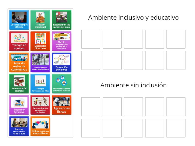 ¿Cómo es un ambiente inclusivo? - Group sort