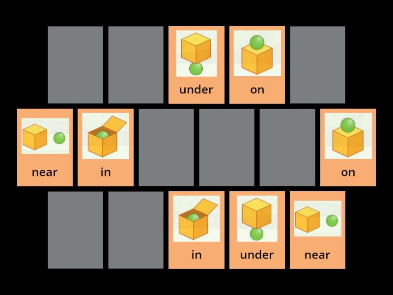 prepositions of place - Matching pairs