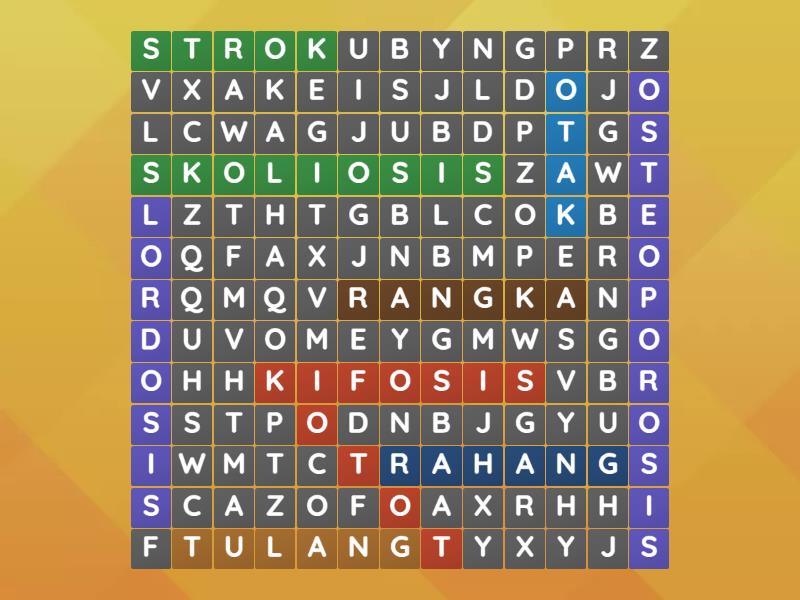 istilah organ gerak manusia - Wordsearch