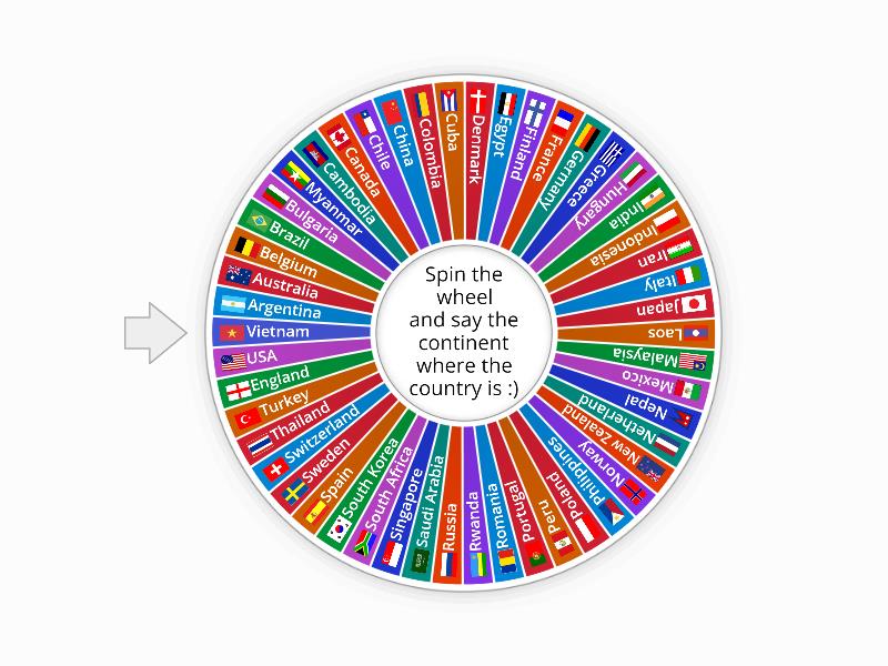 50 Countries - Spin the wheel