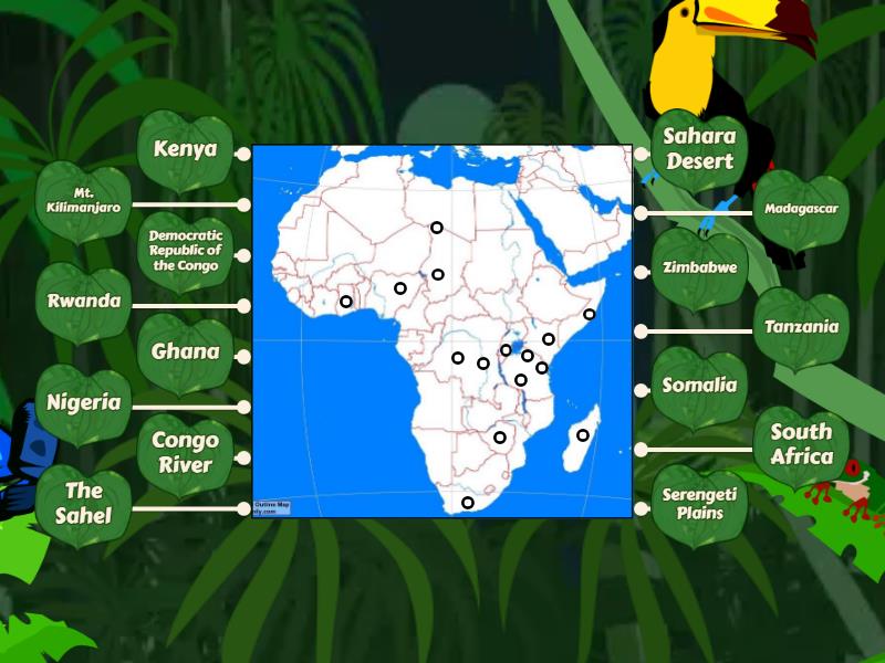 Sub Saharan Africa Map - Labelled diagram