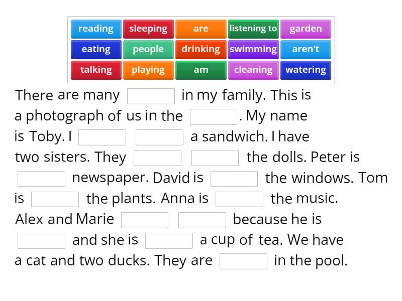 Present Continuous - Missing word