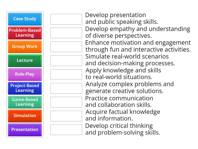 INSTRUCTIONAL METHODS - Match up