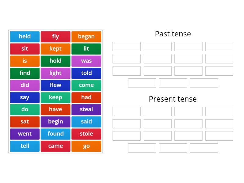Past Tense / Present Tense - Group sort