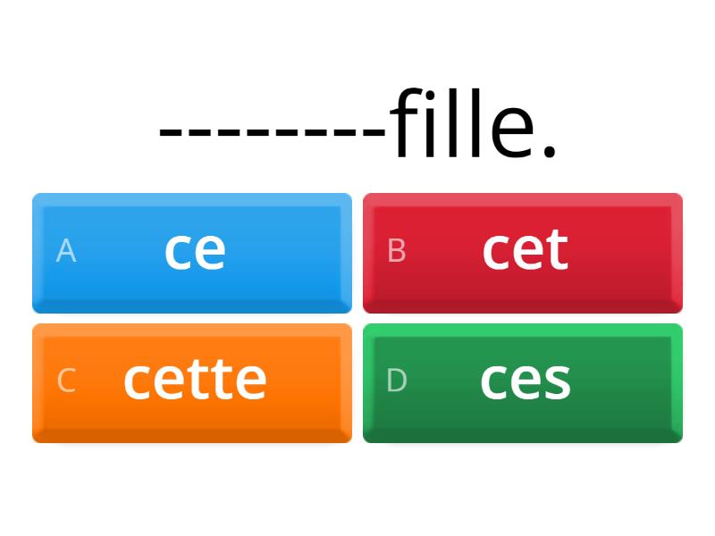 les adjectifs demonstratifs . - Cuestionario
