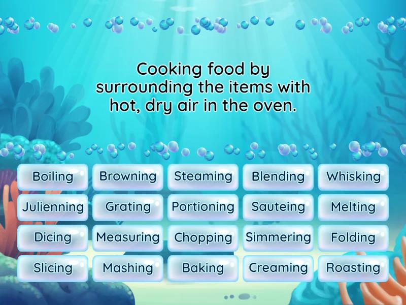 Cooking techniques - Find the match