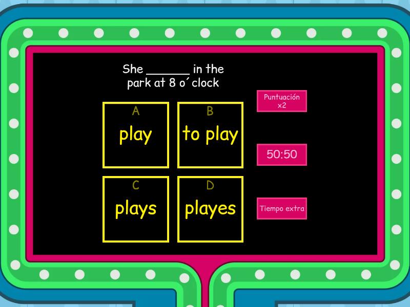 Simple Present Affirmative - Gameshow quiz