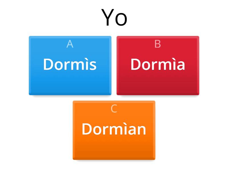 Verbo DORMIR al tempo IMPERFECTO (spagnolo) - Quiz