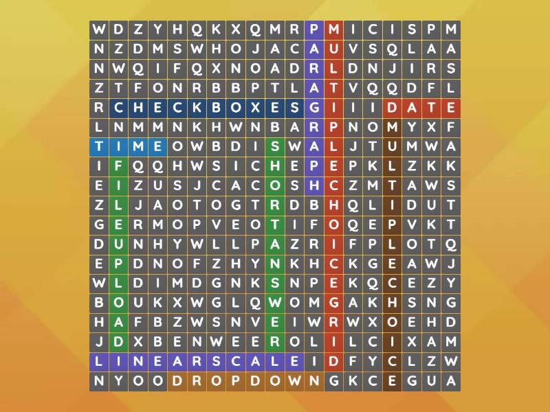 Google Forms Question Types - Wordsearch