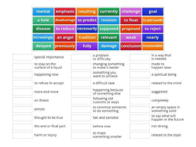 Band III vocabulary - 1-20 / 3 - Match up