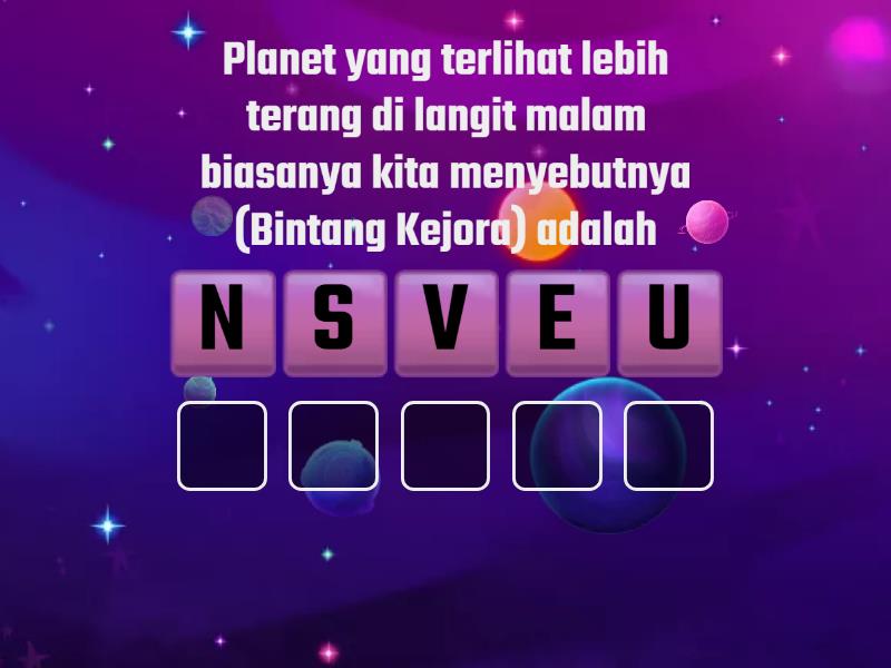 Nama Nama Planet dalam Tata Surya - Anagram