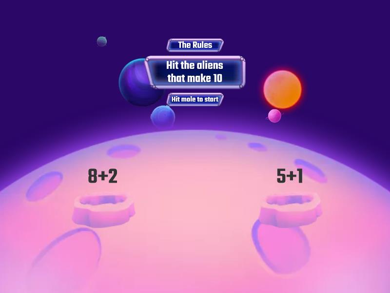 Addition to 10 - Whack-a-mole