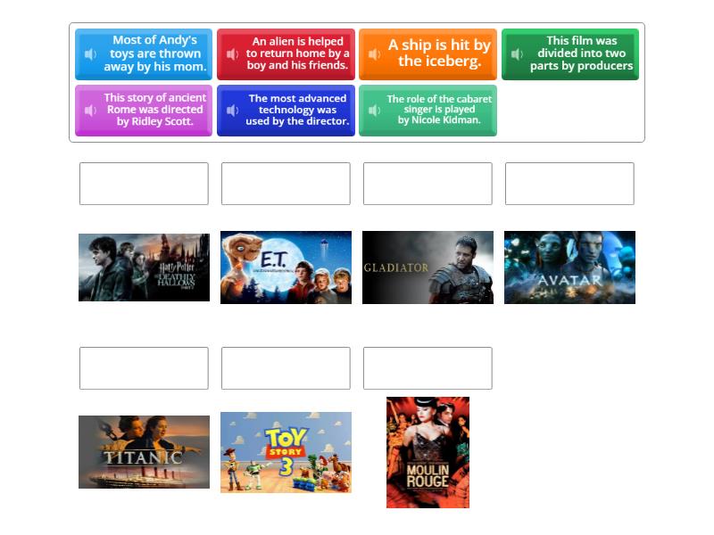Matching films with statements - Match up