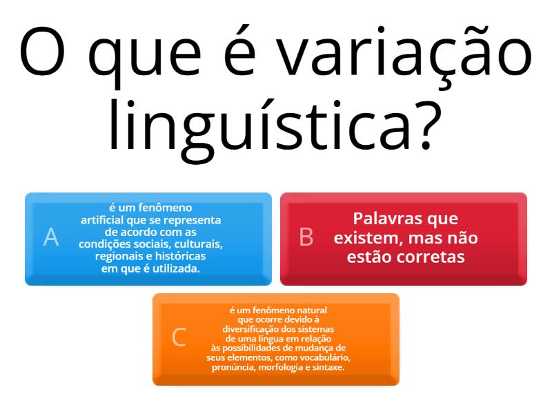 VARIAÇÃO lINGUÍSTICA - Cuestionario