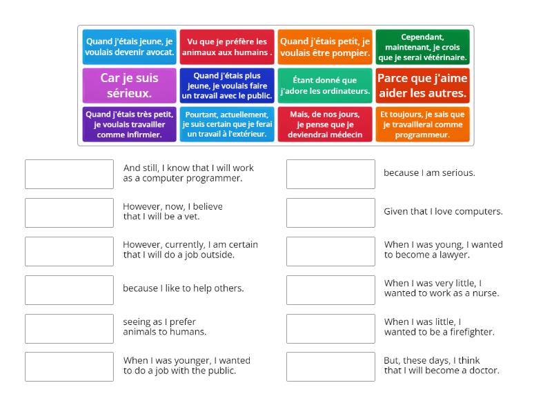 Tom - Job sentences - Match up