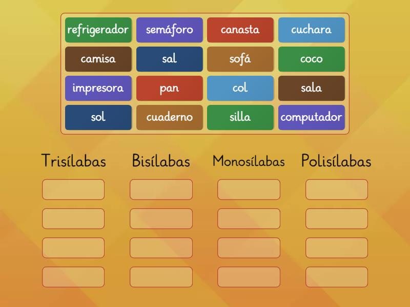 Ardena según la sílaba - Group sort