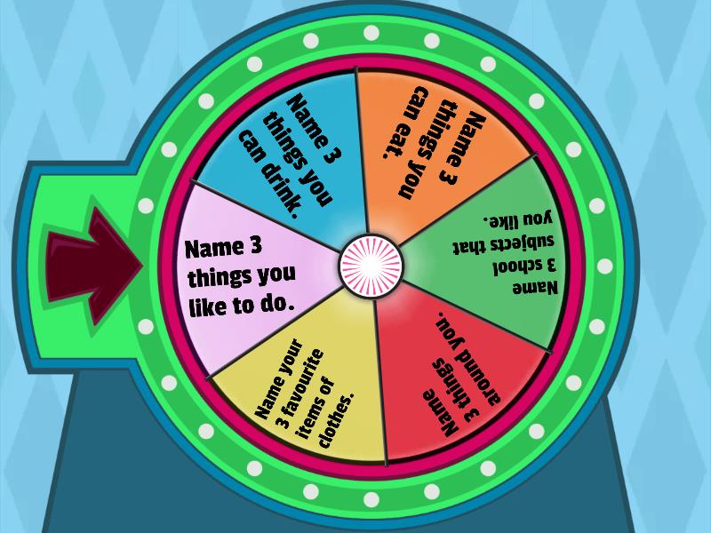 Name 3 things - Spin the wheel