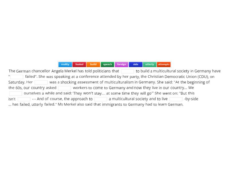 Multiculturalism - Complete the sentence