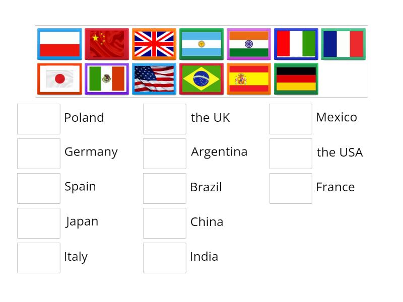 Countries-flags - Une las parejas