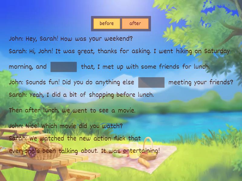 Time Linkers - Complete the sentence