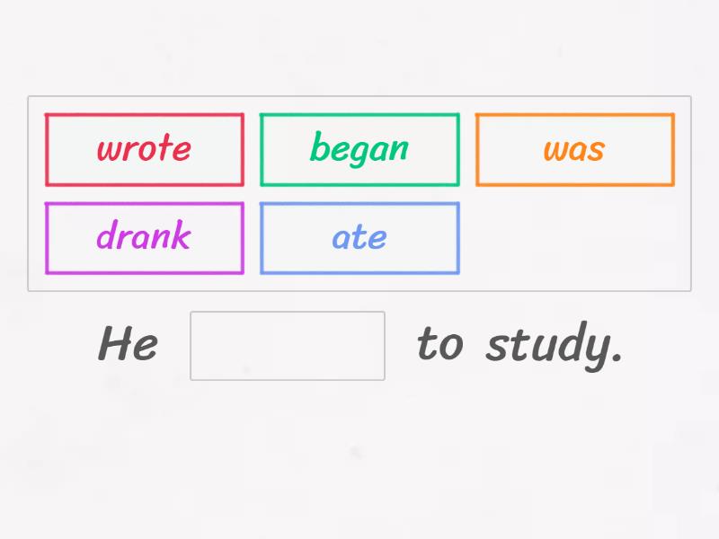 word (Past tense Track1-8) - Complete the sentence