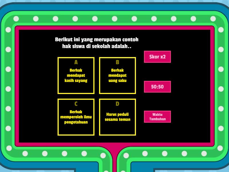 SOAL UTS PKn KELAS 5 SEMESTER 2 T.P. 2023/2024 - Gameshow quiz