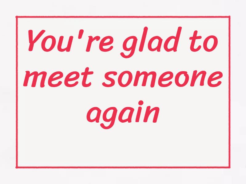 Thank you - Nice to meet you - Flash cards