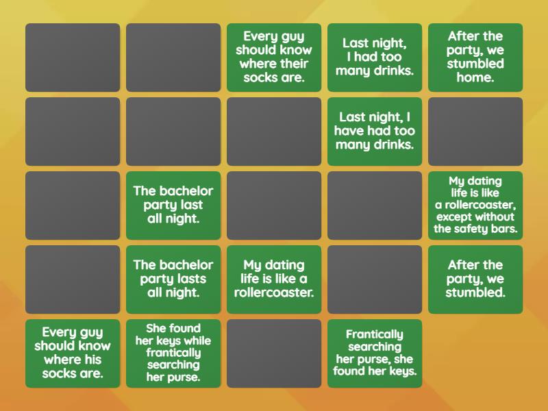 english grammar matching 1 - Matching pairs