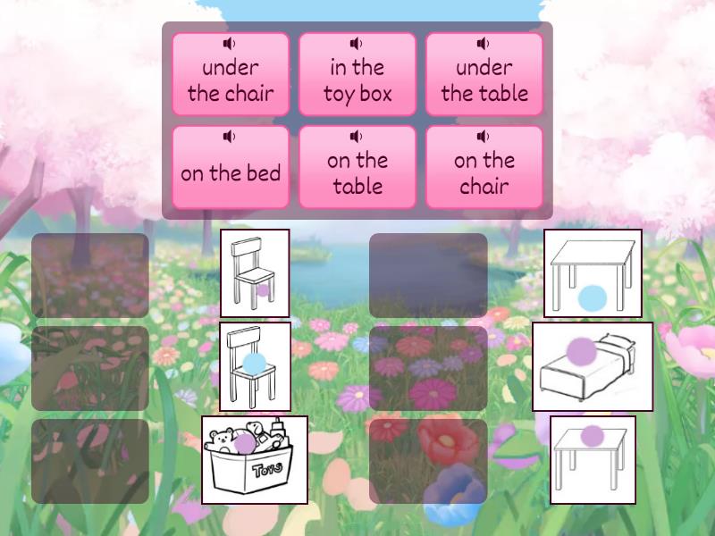 on, in, under - Match up