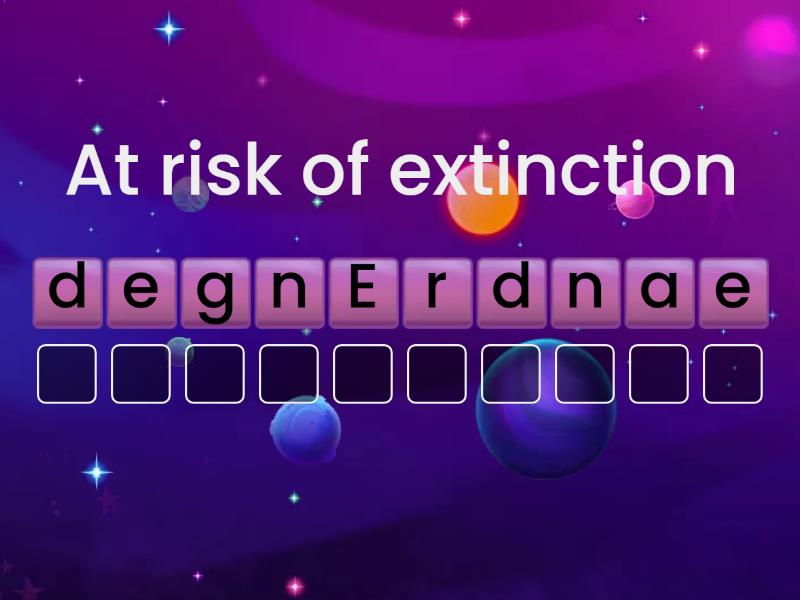 Vocabulary Related to Environmental Problems - Anagrama