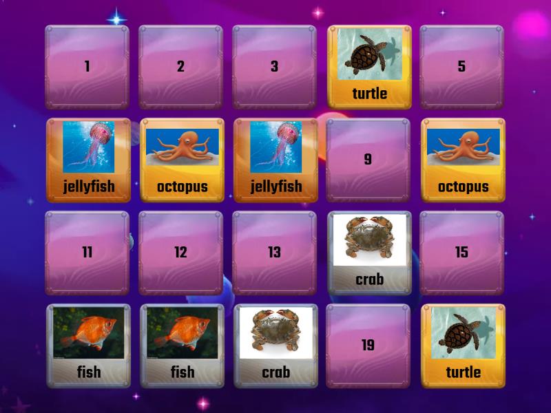 Sea Animals - Matching pairs