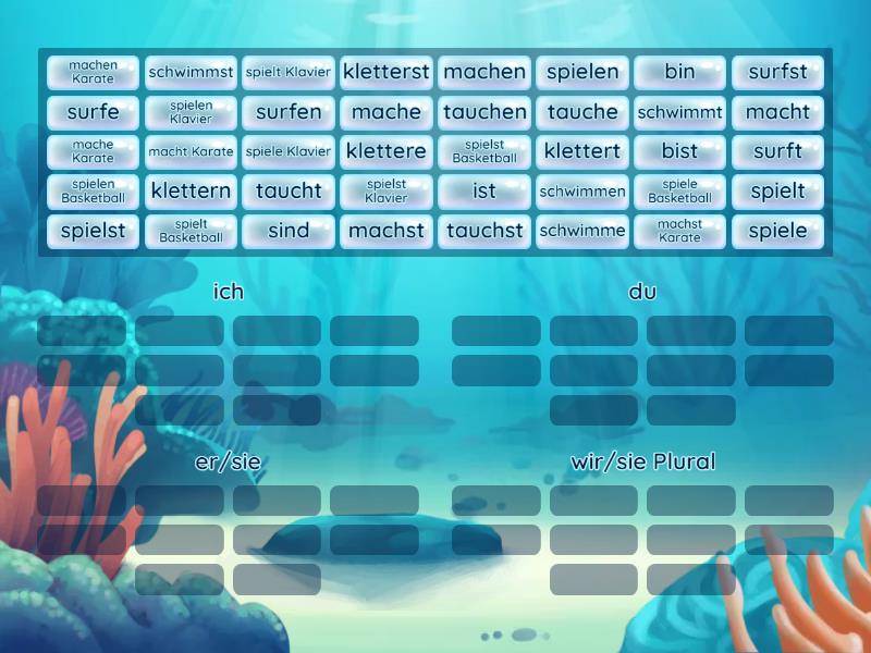 Konjugation der Verben - Group sort