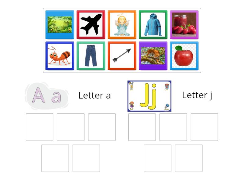 Letters A and J - Ordenar por grupo