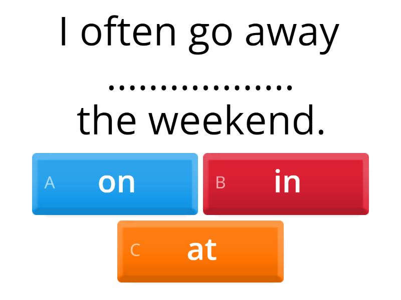 Prepositions of time - Quiz