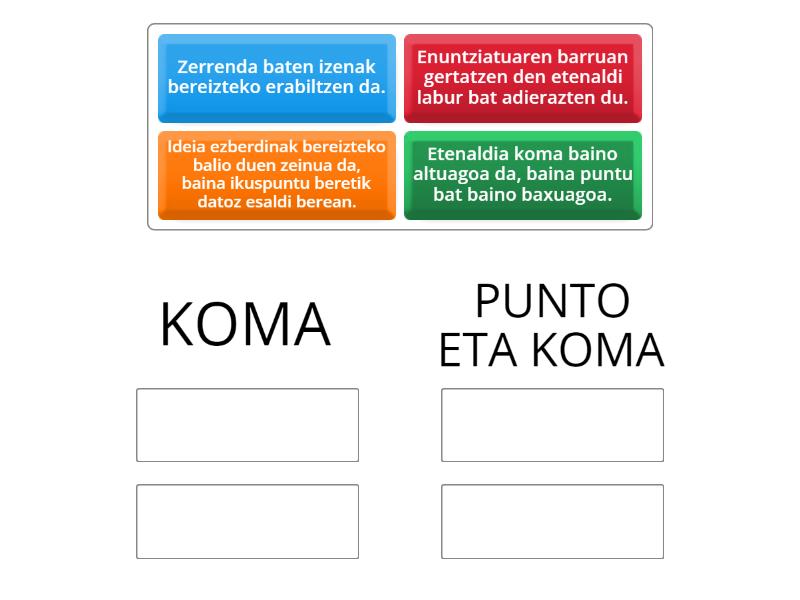 KOMA ETA PUNTO ETA KOMA (2) - Group sort
