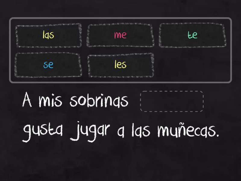 Verbo Gustar (pronombres) - Missing word