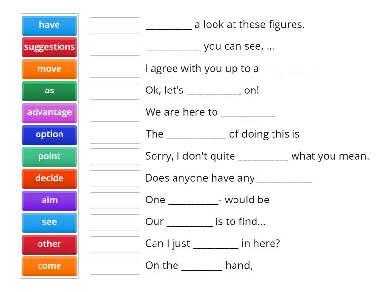 Decision making practice - Match up