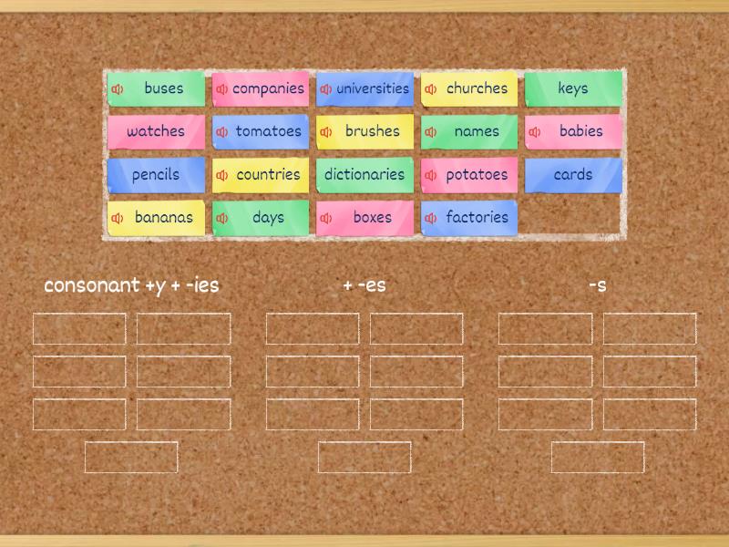 EF beginner 4th 3a Plurals forming - Group sort