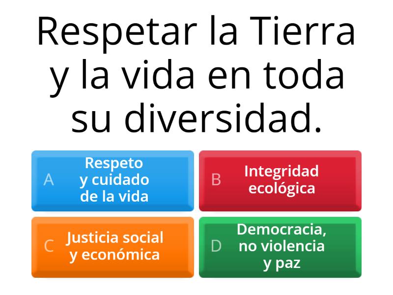Principios de la Carta de la Tierra - Cuestionario